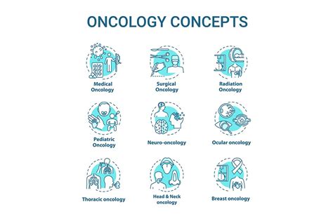 Oncology Concept Icons Set Outline Icons ~ Creative Market
