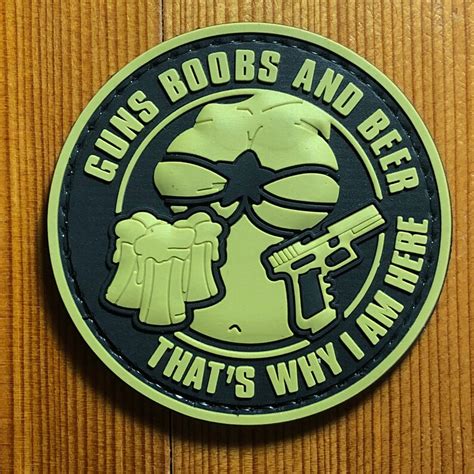 Pvc Guns Boobs And Beer Patch Morale Tactical Uniform Badge Etsy