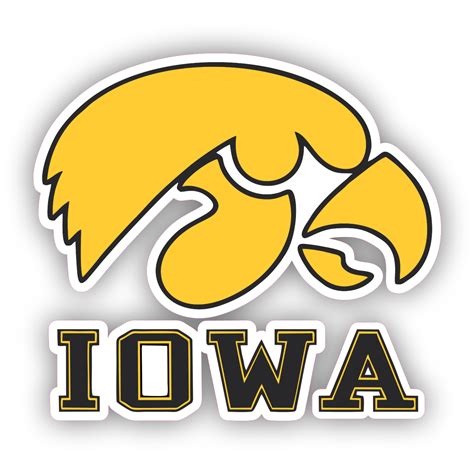 Iowa Hawkeyes Yellow Hawk Full Color Vinyl Decal Custom Size