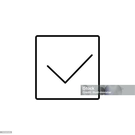 a square checkbox with a thin line vector stock illustration download image now accuracy