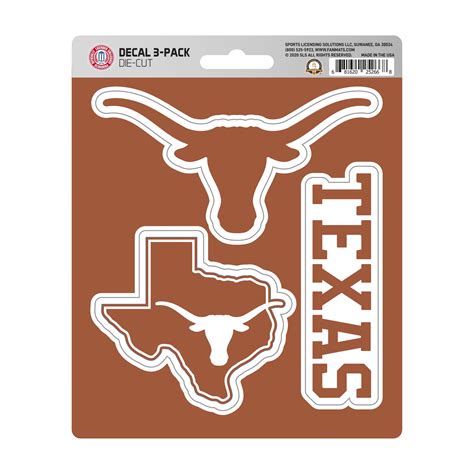 Fanmats Texas Longhorns Decal 3 Pk