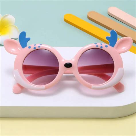 نظارات شمسية للأطفال كلاسيكية على شكل حيوانات كرتونية ، حماية خارجية من