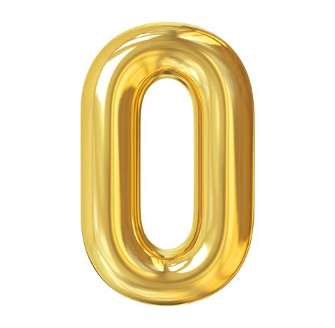 Número 0 3d Ouro 11297735 Png