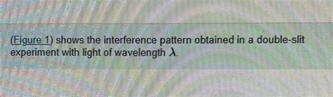 Solved Figure 1 ﻿shows The Interference Pattern Obtained