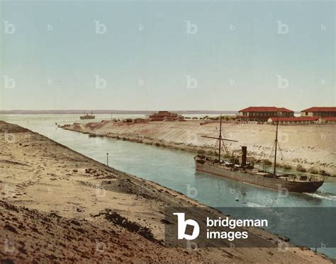 Image Of Suez Canal Entrance To Lake Timsah C1900 Colour Photochrom