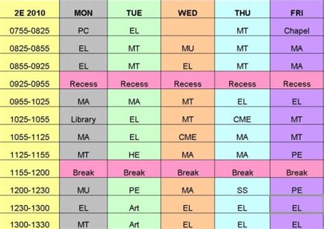 Timetable And Spelling Welcome To 2es Class Website
