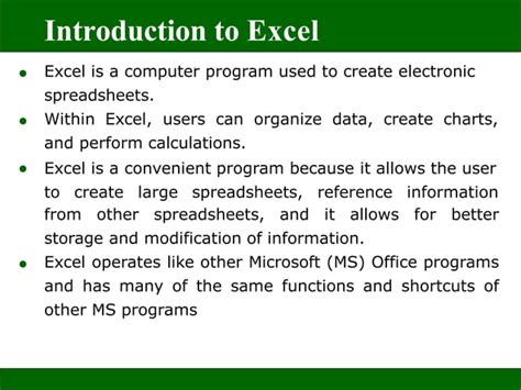 Microsoft Excel Presentation PPT