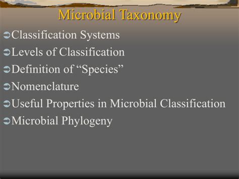Microbial Taxonomy Classification Phylogeny And Nomenclature