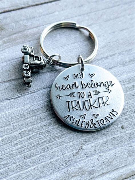 Trucker Wife Trucker Girlfriend Trucker Fiancee My Heart Etsy