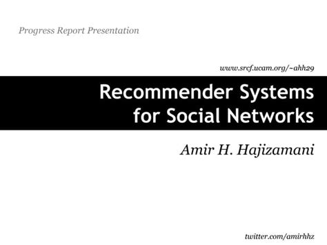 Project Progress Report Recommender Systems For Social Networks Pdf Computing Technology