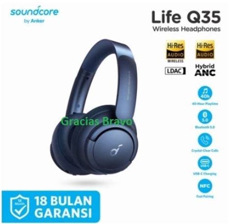 Promo Anker Soundcore Life Q35 Hybrid Anc Hi Res Headphone Mic Ori
