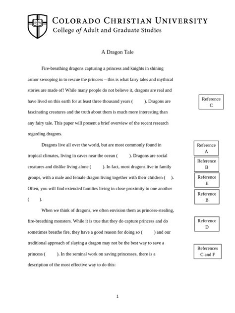 Dragon Tale In Text Citations Worksheet Pdf Dragon Mythology