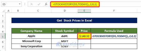 how to get stock prices in excel 3 easy methods exceldemy