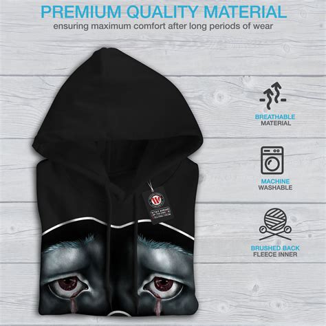 Wellcoda Cry Scary Creepy Mens Hoodie Freaky Casual Hooded Sweatshirt