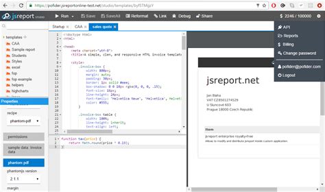 Jsreportonline Preview