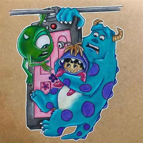 Monstersinc Sulley Mike Boo Disneyartdrawdrawing Monsters Inc