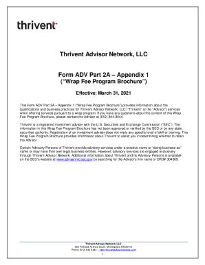 Fillable Online Part A Appendix Of Form Adv Wrap Fee Program
