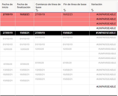 Unparseable Error In Baseline Smartsheet Community