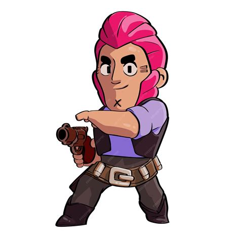Ilustración De Colt De Brawl Stars Con Un Arma En La Manoisolado Sobre