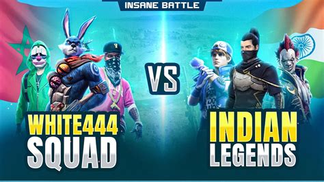 White444 Squad Vs Indian Legends Free Fire Insane Clash Squad Battle