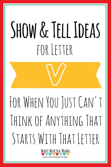 Show And Tell Letter V 85 Ideas Mary Martha Mama
