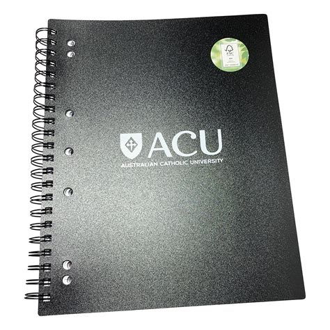 Acu A4 5 Subject Notebook Black 250pg School Locker