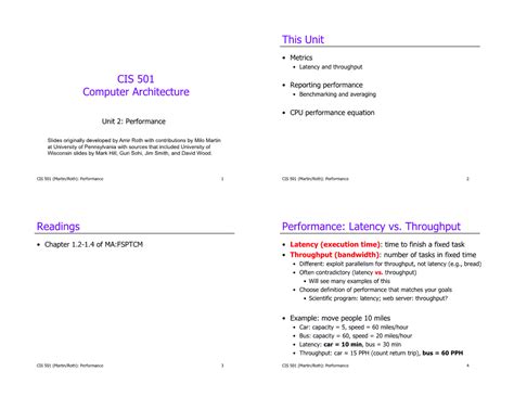Performance Computer Architecture • Benchmarking And Averaging Docslib