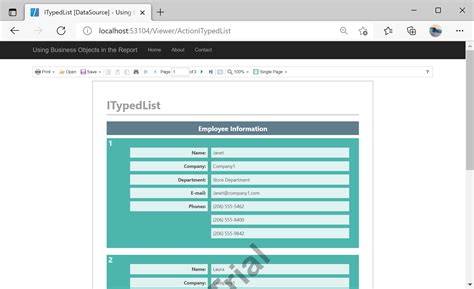 Using Business Objects In The Report Samples