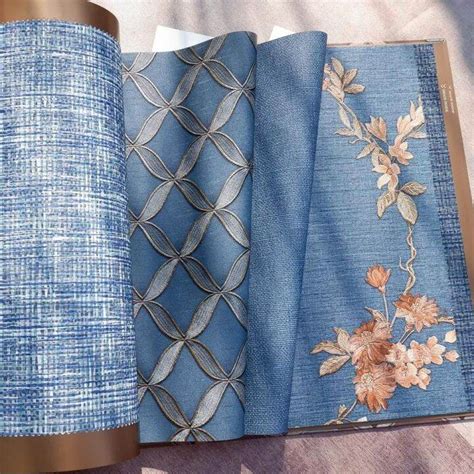 วอลเปเปอร์ติดผนังลายดอกไม้ ลายเรียบ ลายผ้า ผิวสัมผัสนูน กว้าง 0 53 X ยาว 10 เมตร Th