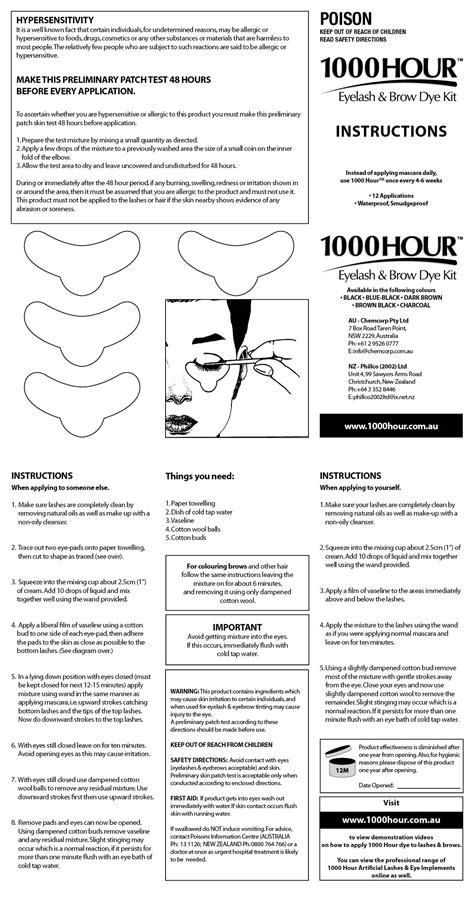 Eyelash And Brow Dye Kit Black 1000hour
