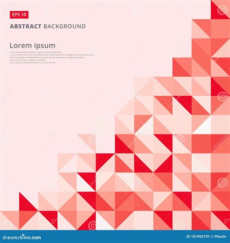 Abstract Red Triangle And Square In Red Or Pink Color Pattern V Stock