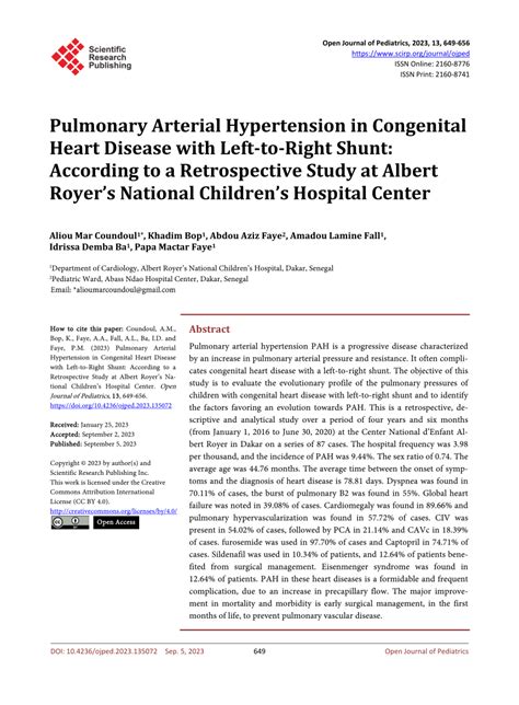 Pdf Pulmonary Arterial Hypertension In Congenital Heart Disease With