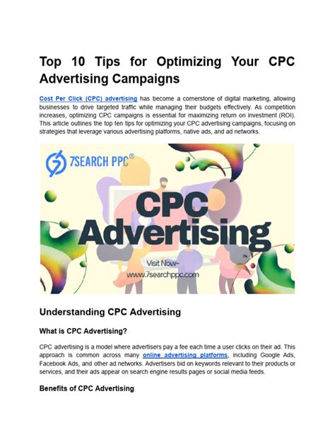 top 10 tips for optimizing your cpc advertising campaigns pdf