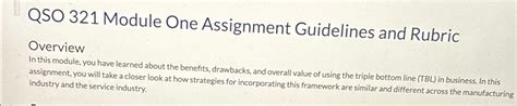 Solved Qso 321 ﻿module One Assignment Guidelines And