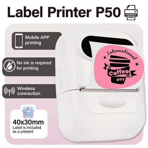 P50 Label Maker Machine With Tape 2 Inch Portable Thermal Printer