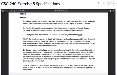 Solved Csc 240 ﻿exercise 5 ﻿specificationscsc 240exercise