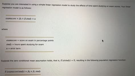 Solved Suppose You Are Interested In Using A Simple Linear Chegg