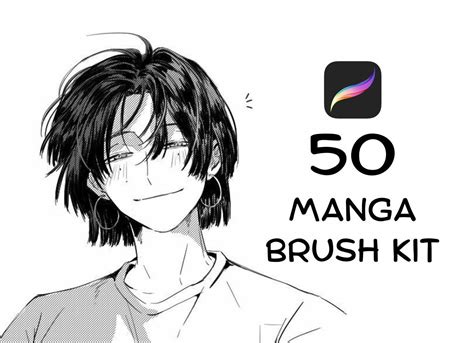 50 Procreate Manga Brushes Ink Liner Screentone Hatching And More Procreate Brushes Free