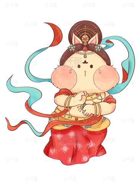 敦煌免抠元素 敦煌胖兔系列敦煌兔飞天兔 素材免费下载 3072像素 Psd格式 编号44541994 千图网