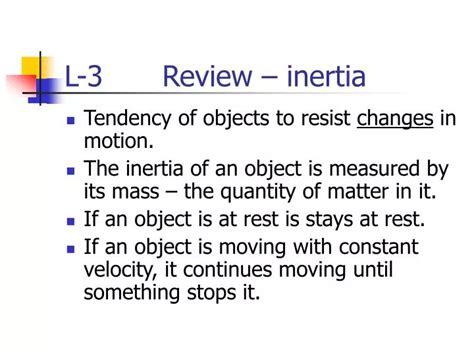 PPT L 3 Review Inertia PowerPoint Presentation Free Download ID 1463513