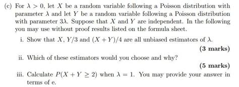Solved C For Let X Be A Random Variable Following A Chegg