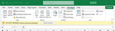 تب Developer در اکسل Sheet1 Ir