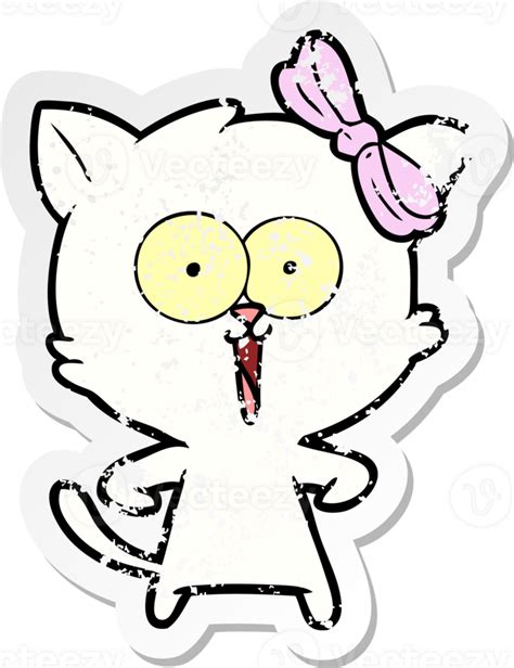 Pegatina Angustiada De Un Gato De Dibujos Animados 44926590 Png