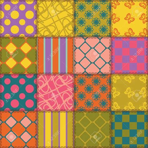 Download Free Patchwork Pattern With Colorful Squares And Triangles Stock Vector Wallpaper