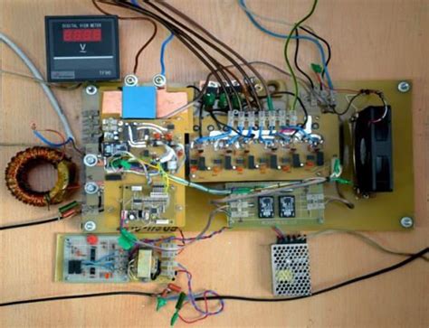 shows an oscillogram of sinusoid shaped output voltage of the inverter