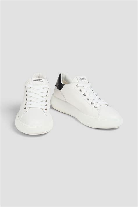 Stuart Weitzman Sw Pro Two Tone Leather Sneakers The Outnet
