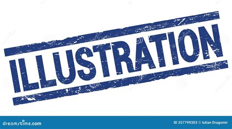 Illustration Text On Blue Rectangle Stamp Sign Stock Illustration