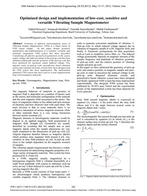 Optimized Design And Implementation Of Low Cost Sensitive And Versatile Vibrating Sample