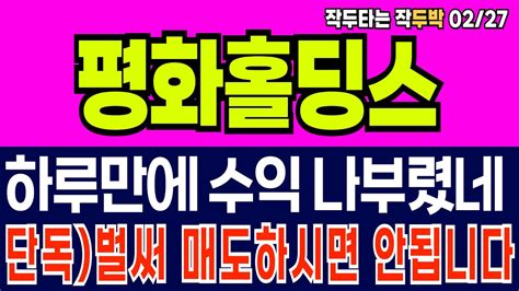 평화홀딩스 하루만에 수익 나부렸네 단독 벌써 매도하시면 안됩니다 리튬 수소차 관련주 주가 주가전망 주식추천 목표가 대응방법 두박이 Youtube