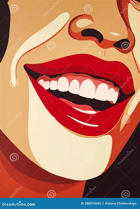 Woman Lip Love Teeth Toothpaste Red Illustration Fashion Lipstick Pop